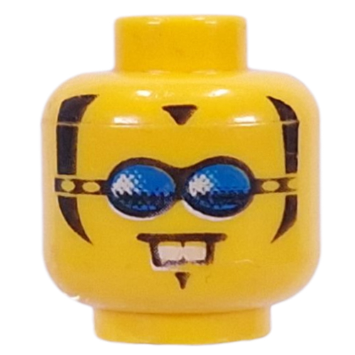 LEGO PART 3626bpr0079 Minifig Head, Blue Glasses, 2 White Teeth and ...