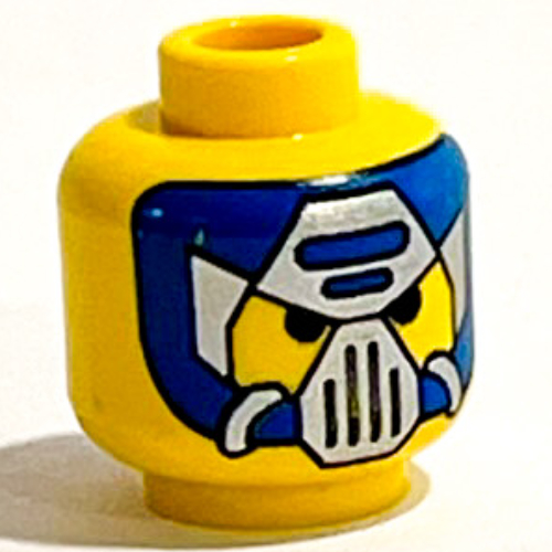 LEGO PART 3626bpr0091 Minifig Head Hydronaut, Blue and Silver Mask Type ...