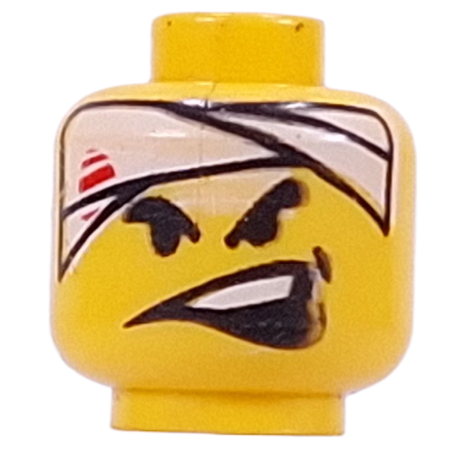 LEGO PART 3626bpr0113 Minifig Head, White Bandage with Blood, Side Open ...