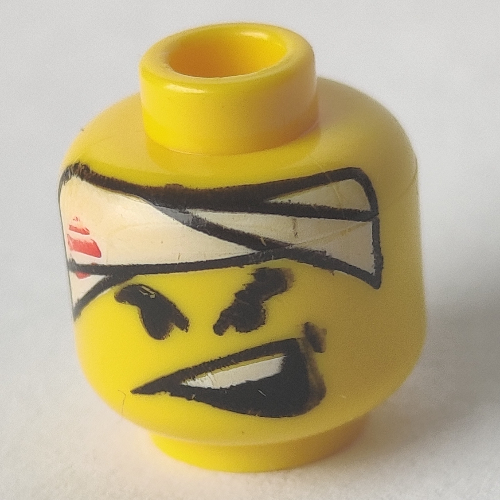 LEGO PART 3626bpr0113 Minifig Head, White Bandage with Blood, Side Open ...
