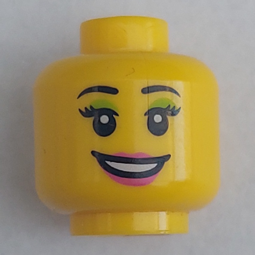LEGO PART 3626bpr0221 Minifig Head, Peach Lips, Open Mouth Smile, Black ...