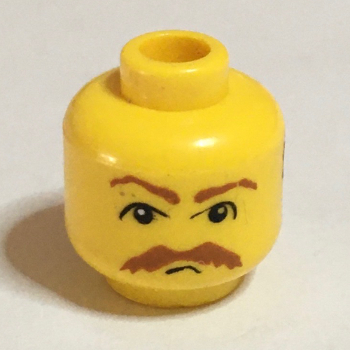 LEGO PART 3626bpr0245 Minifig Head Vernon Dursley, Moustache Brown ...