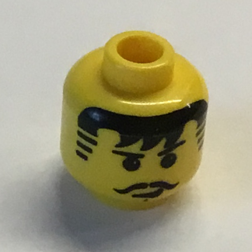LEGO PART 3626bpr0247 Minifig Head Johnny Thunder / Knight, Moustache ...