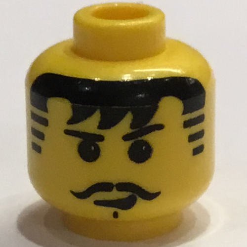 LEGO PART 3626bpr0247 Minifig Head Johnny Thunder / Knight, Moustache ...