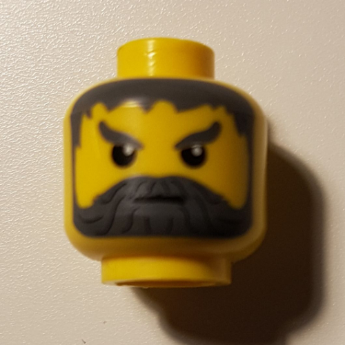 LEGO PART 3626bpr0251 Minifig Head, Beard with Gray Hair, Moustache ...