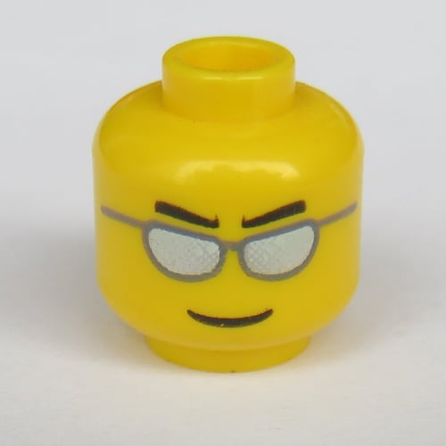 LEGO PART 3626bpr0282 Minifig Head, Silver Sunglasses, Eyebrows and ...