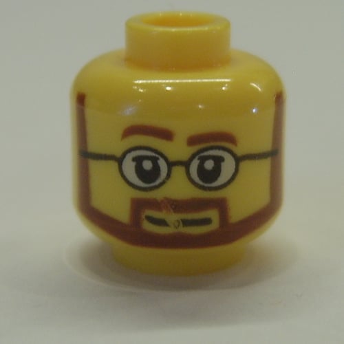 LEGO PART 3626bpr0386 Minifig Head, Neat Brown Beard with White Pupils ...