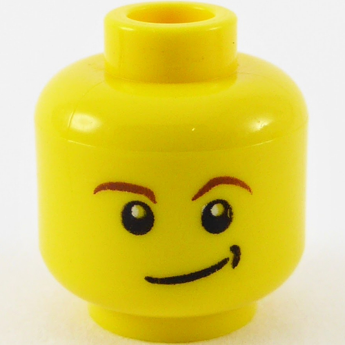 LEGO PART 3626bpr0499 Minifig Head, Brown Eyebrows, Eyes with White ...