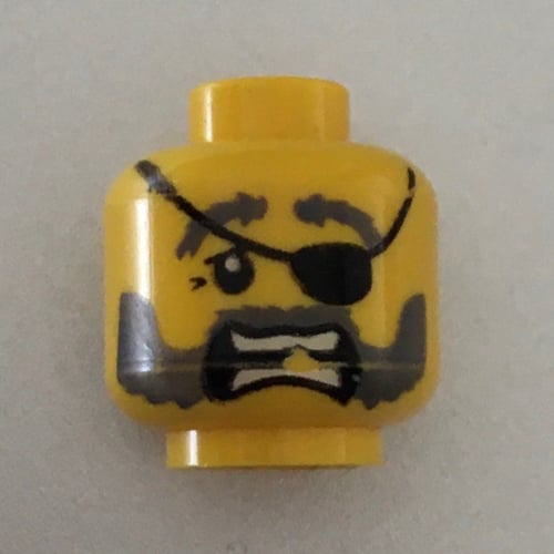 LEGO PART 3626bpr0640 Minifig Head Diver, Eyepatch and Gray Beard ...