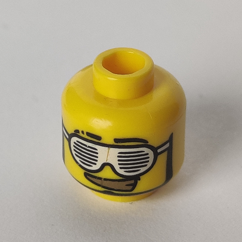 LEGO PART 3626bpr0733 Minifig Head Rapper, Slotted White Sunglasses and ...