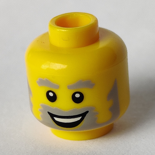 LEGO PART 3626bpr0736 Minifig Head Fisherman, Beard Gray with Gray ...