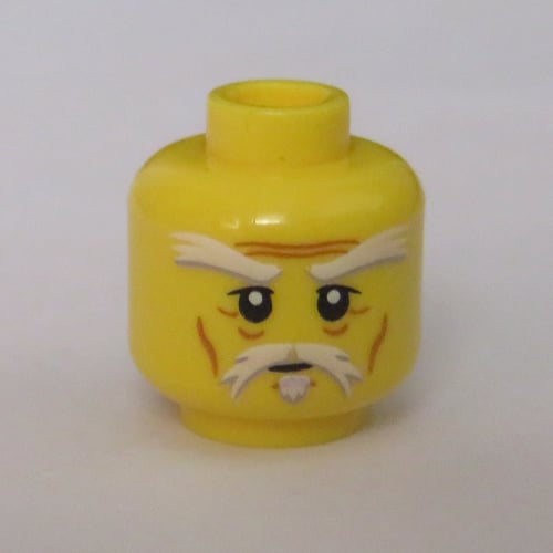 LEGO PART 3626bpr0748 Minifig Head Sensei Wu (Master), White Goatee ...