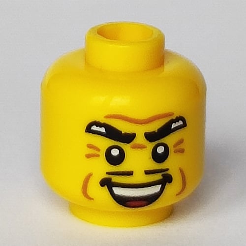 LEGO PART 3626bpr0836 Minifig Head Gangster, Thick Eyebrows, Thin ...