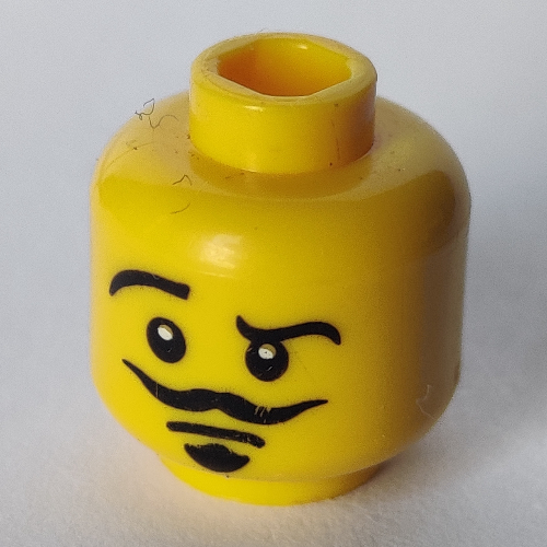 LEGO PART 3626bpr1021 Minifig Head Actor, Moustache, Goatee, Raised ...