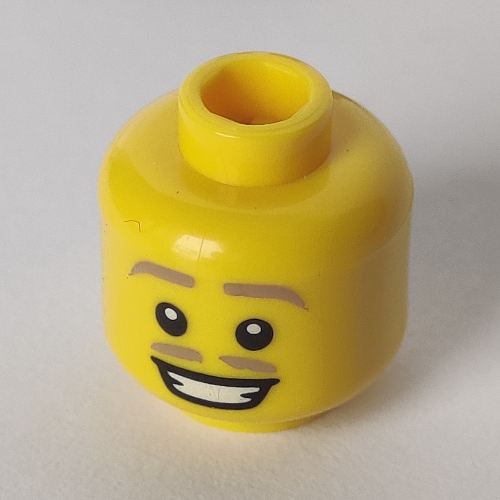 LEGO PART 3626bpr1022 Minifig Head Lederhosen Guy, Tan Thin Eyebrows ...