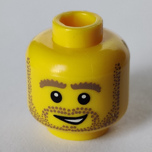 LEGO PART 3626bpr1057 Minifig Head Plumber, Beard Stubble, Thick Dark ...