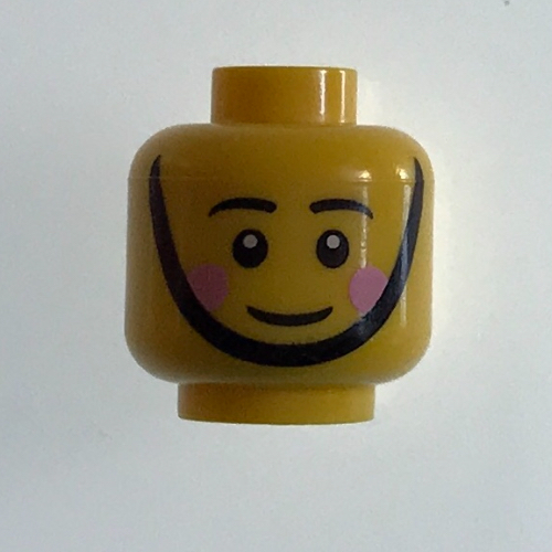 LEGO PART 3626bpr1419 Minifig Head Toy Soldier, Eyebrows, Pink Cheeks ...