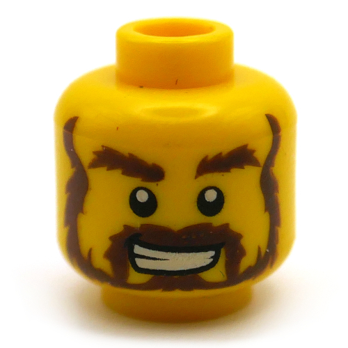 LEGO PART 3626bpr9987 Minifig Head Blacksmith, Bushy Dark Brown Beard ...