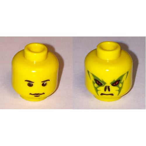 LEGO PART 3626bpr0308 Minifig Head Quirinus Quirrell / Voldemort, Dual ...