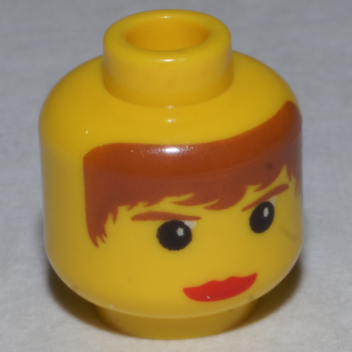 LEGO PART 3626bpr0300 Minifig Head Pippin Reed, Red Lips, Brown Hair ...