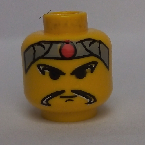 LEGO PART 3626bpr0359 Minifig Head Ninja, Moustache Long, Gray Headband ...