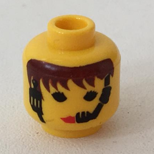 LEGO PART 3626bpr0357 Minifig Head, Red Lips and Headset Print [Blocked ...