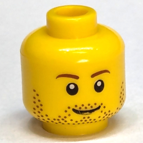 LEGO PART 3626cpr0005 Minifig Head, Stubble Smile / Crinkled Mouth and ...