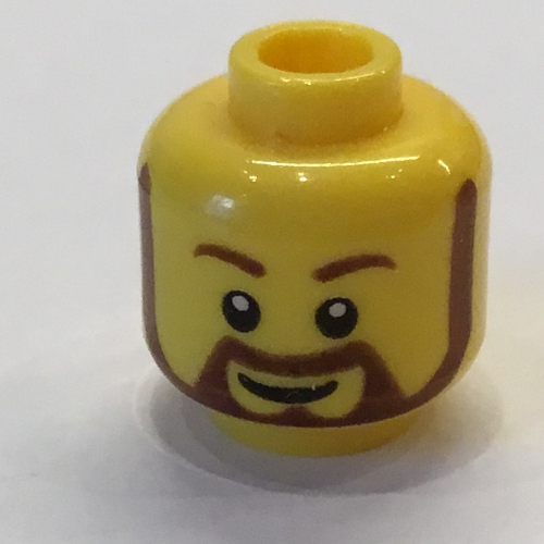 LEGO PART 3626cpr0649 Minifig Head, Beard Brown Rounded, White Pupils ...