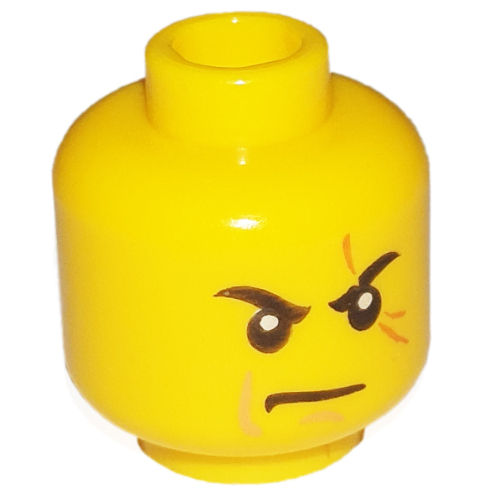 LEGO PART 3626cpr0744 Minifig Head Kai, Stern Eyebrows, White Pupils ...