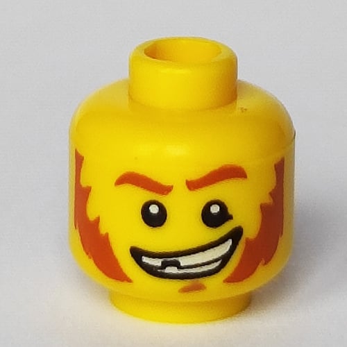 LEGO PART 3626cpr0912 Minifig Head, Red Eyebrows and Sideburns ...