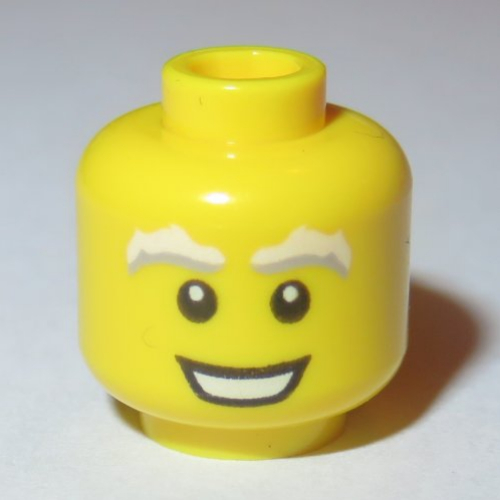 LEGO PART 3626cpr1162 Minifig Head Santa, White and Gray Bushy Eyebrows ...