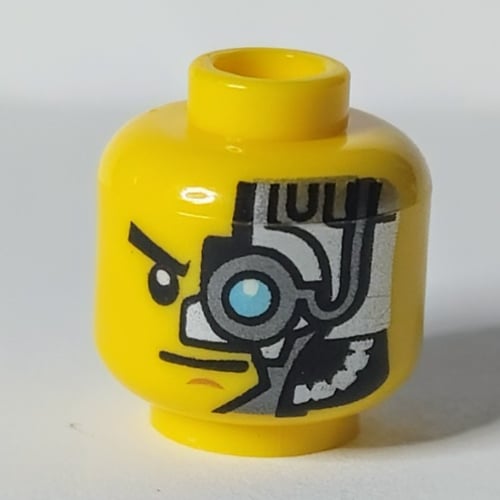 LEGO PART 3626cpr1281 Minifig Head Zane, Cyborg Armour Print ...