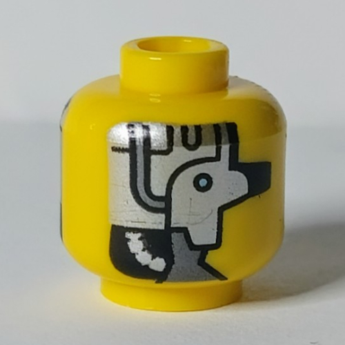 LEGO PART 3626cpr1281 Minifig Head Zane, Cyborg Armour Print ...