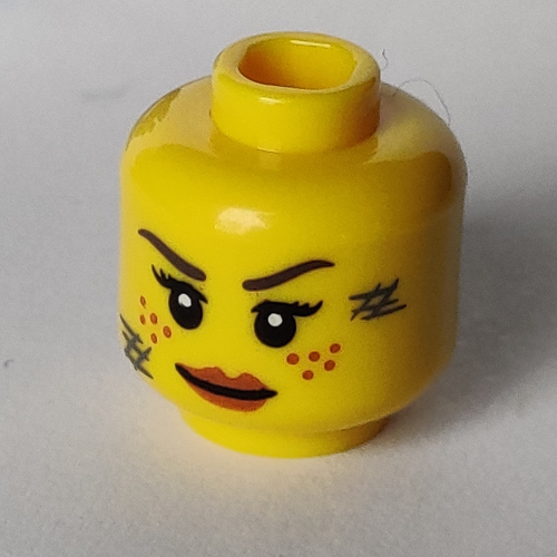 LEGO PART 3626cpr1304 Minifig Head Gail, Dark Brown Eyebrows, Eyelashes ...