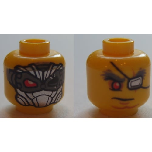 LEGO PART 3626cpr1501 Minifig Head Psyclone, Dual Sided, Red Eye ...