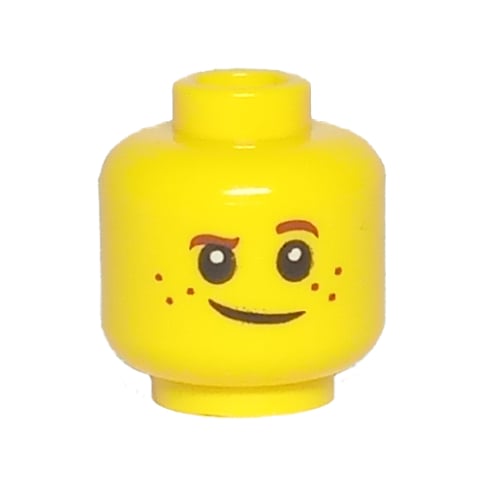 LEGO PART 3626cpr1786 Minifig Head Robin / Boy, Brown Eyebrows, Raised ...
