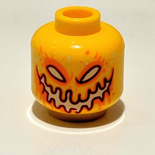 LEGO PART 3626cpr1858 Minifig Head Flama, Red and Orange Eyes, Wide ...