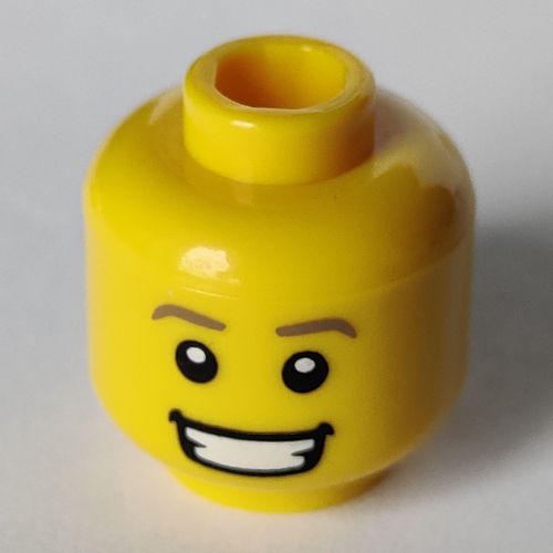 LEGO PART 3626cpr2028 Minifig Head Dog Show Winner, Dark Tan Eyebrows ...