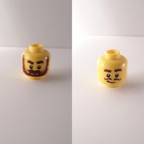 LEGO PART 3626cpr2132 Minifig Head, Dual Sided, Brown Thick Eyebrows ...