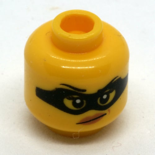 LEGO PART 3626cpr2134 Minifig Head Criminal, Eye Mask, Eyebrows with ...