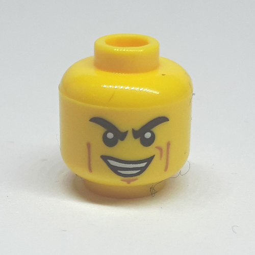 LEGO PART 3626cpr2196 Minifig Head Ash, Eyebrows Furrowed, Lopsided ...