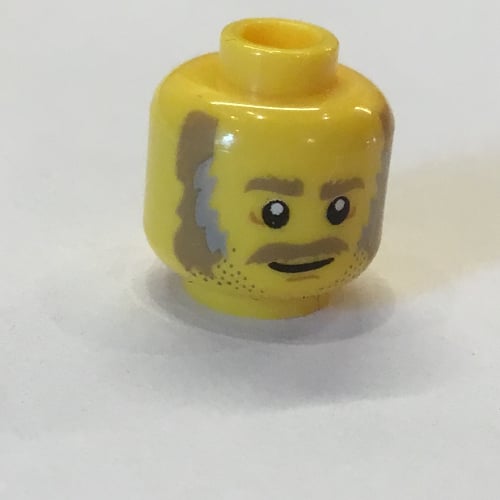 LEGO PART 3626cpr2399 Minifig Head Chef Enzo / Horace, Dark Tan ...