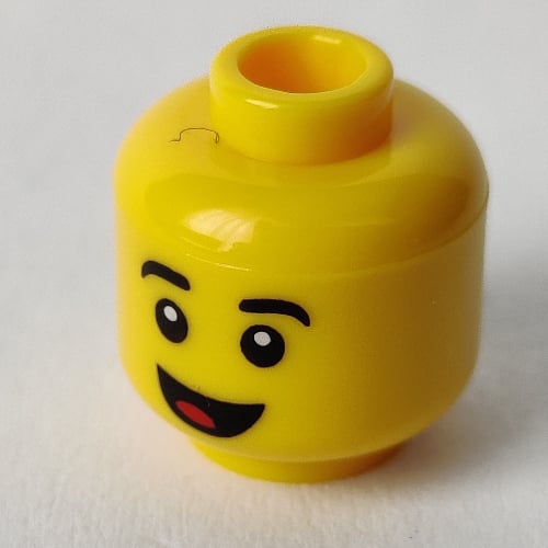 LEGO PART 3626cpr2538 Minifig Head Brick Suit Guy, Open Mouth Smile, No ...