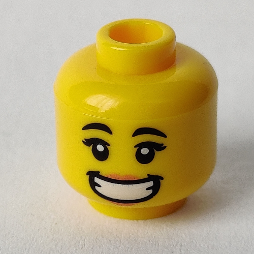 LEGO PART 3626cpr2539 Minifig Head Brick Suit Girl, Eyelashes, Nervous ...