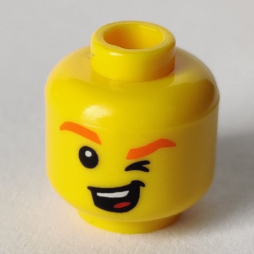 LEGO PART 3626cpr2543 Minifig Head Unicorn Guy, Wink Smile ...