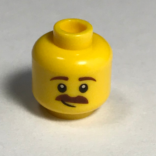 LEGO PART 3626cpr2614 Minifig Head, Thick Reddish Brown Mustache, Big ...