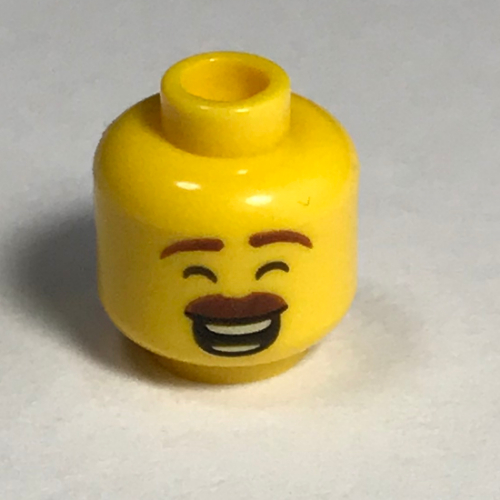 LEGO PART 3626cpr2614 Minifig Head, Thick Reddish Brown Mustache, Big ...