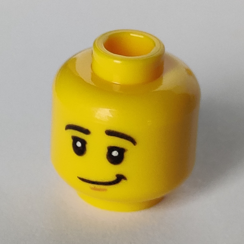 LEGO PART 3626cpr2836 Minifig Head Giraffe Guy, Eyebrows, Lopsided Grin ...