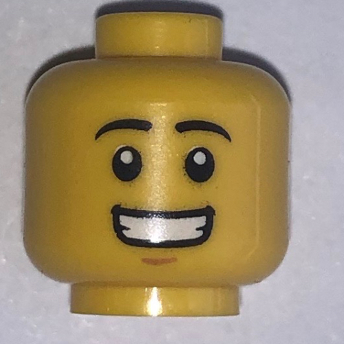 LEGO PART 3626cpr2836 Minifig Head Giraffe Guy, Eyebrows, Lopsided Grin ...