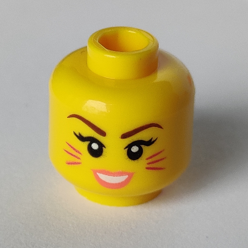 LEGO PART 3626cpr2848 Minifig Head Kitty Pop, Reddish Brown Eyebrows ...